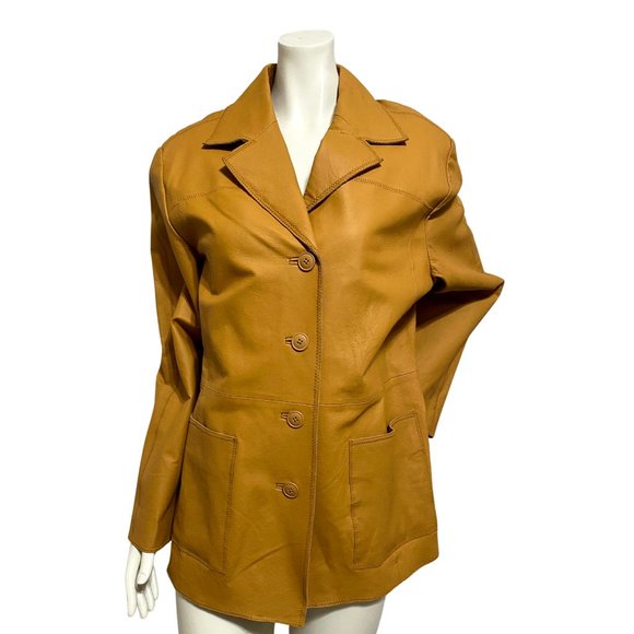 Terry Lewis | Jackets & Coats | Nwot Terry Lewis Tan Leather Patch ...